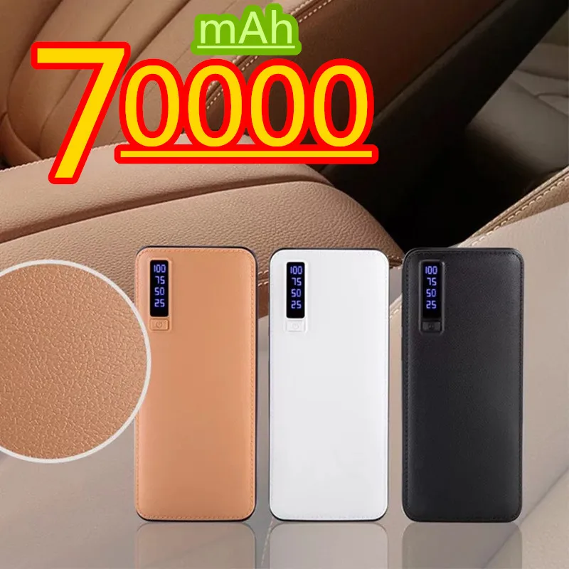 70000mah Large Capacity Power Bank Portable Digital Display External ...
