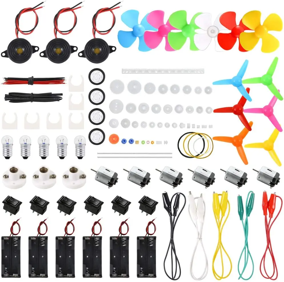 DC Motors Kit 1.5-3V 15000RPM with 66 PCS Plastic Gears,Shaft Propeller ...