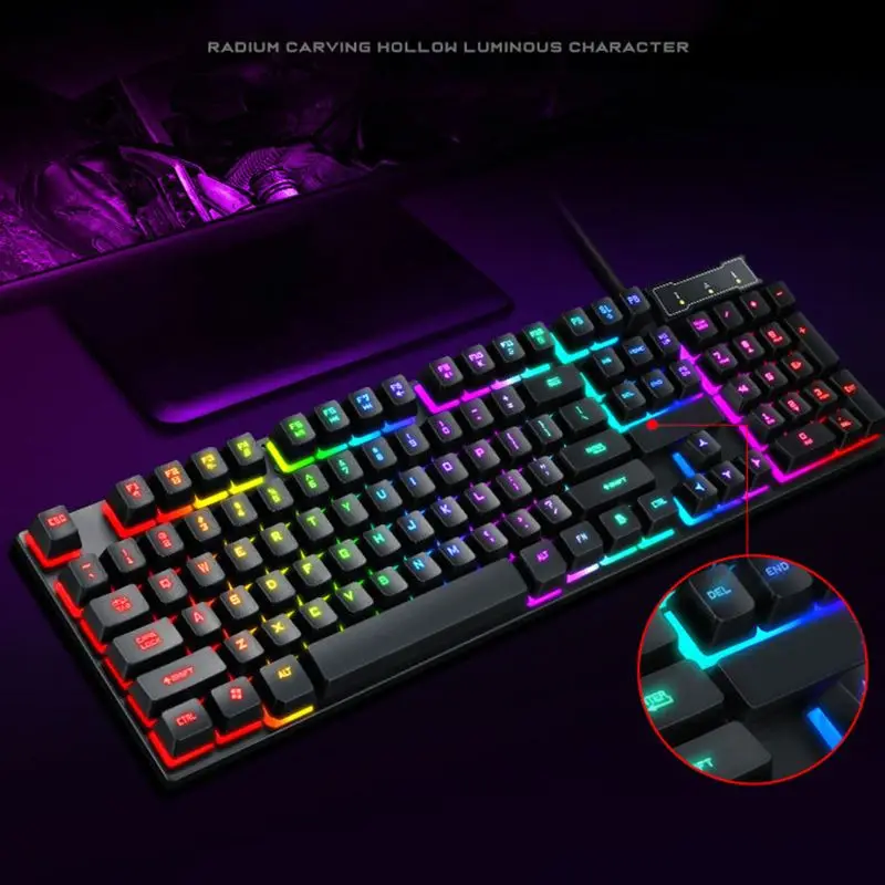 USB-Gaming-Keyboard-104-Keys-Mechanical-Feeling-Backlit-Keyboard-For ...
