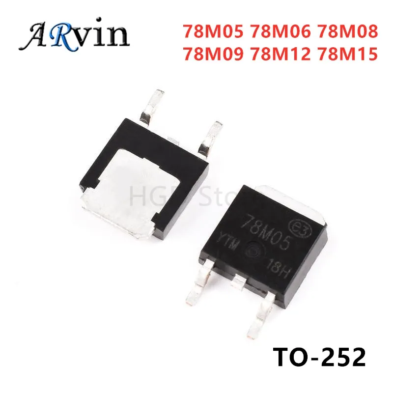 10PCS New 78M05 TO252 7805 750mA L78M05CDT 78M06 78M08 78M09 78M12 78M15 7806 7808 7812 Three ...