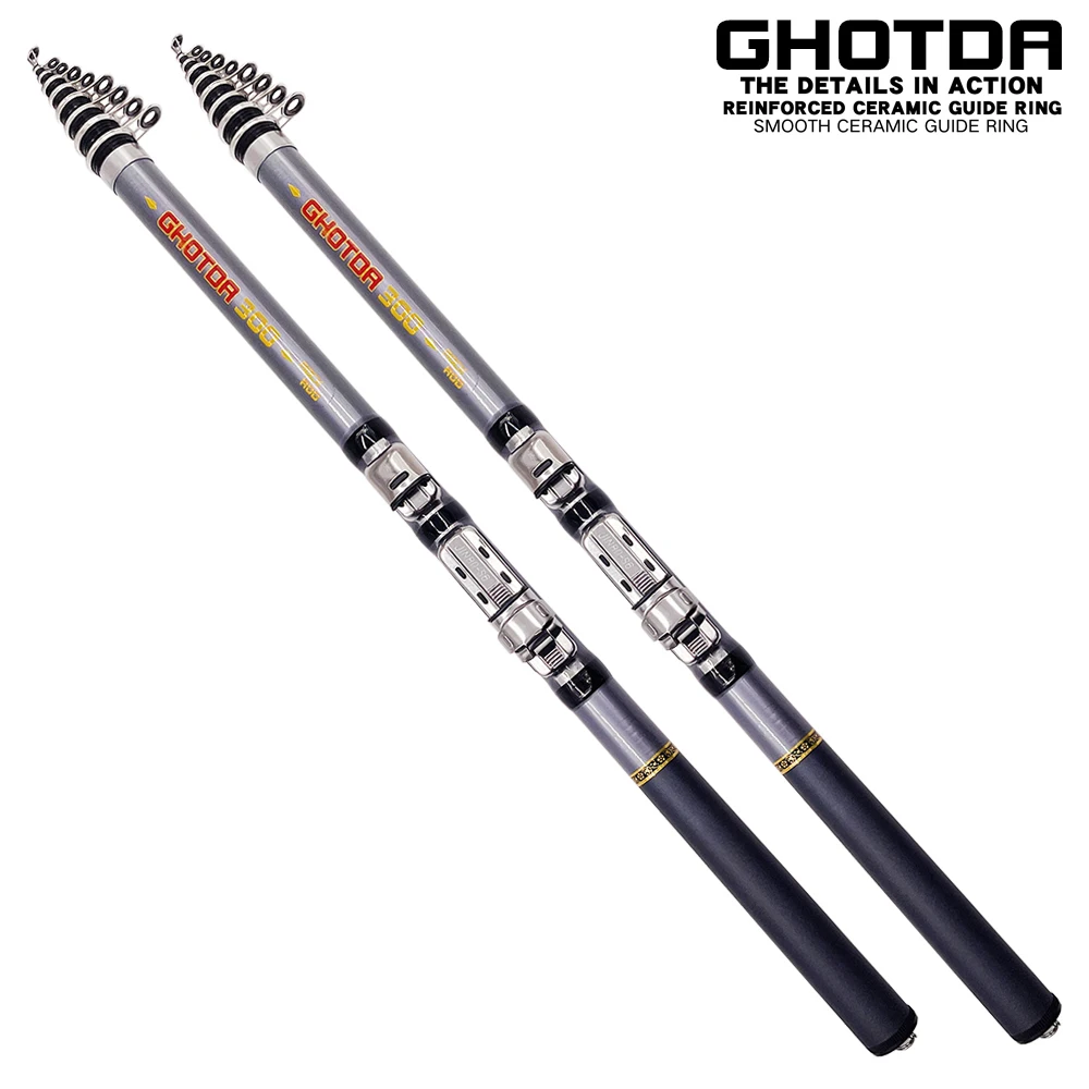 Carbon Soft Tip Telescopic Fishing Rod Cast Rod 1.5-3.0 Meters Spiral ...