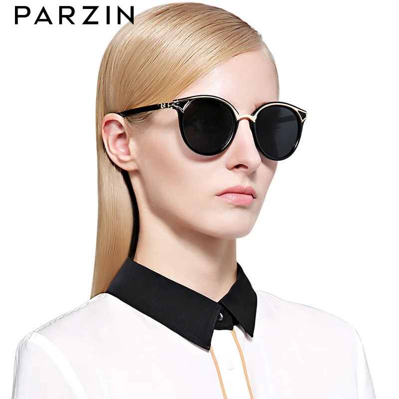 PARZIN Retro Sunglasses Women Fashion Elegant Round Party Sun Glasses ...