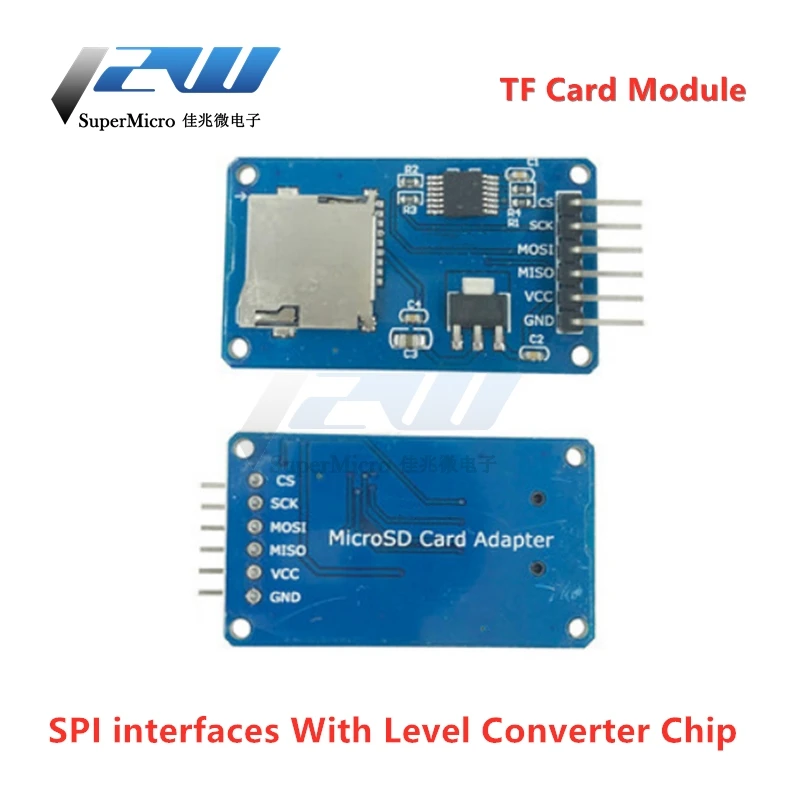 마이크로 SD 카드 미니 TF 리더기, SPI 인터페이스, 5V / 3.3V 레벨 변환기 칩, ARDUINO - 티몬