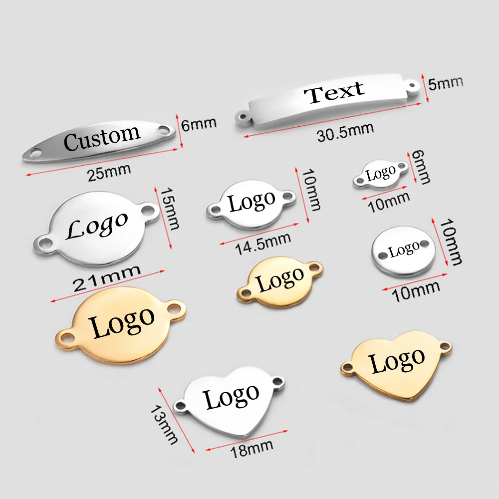 50pcs Personalized Custom Your Logo Tags Makings Stainless Steel ...