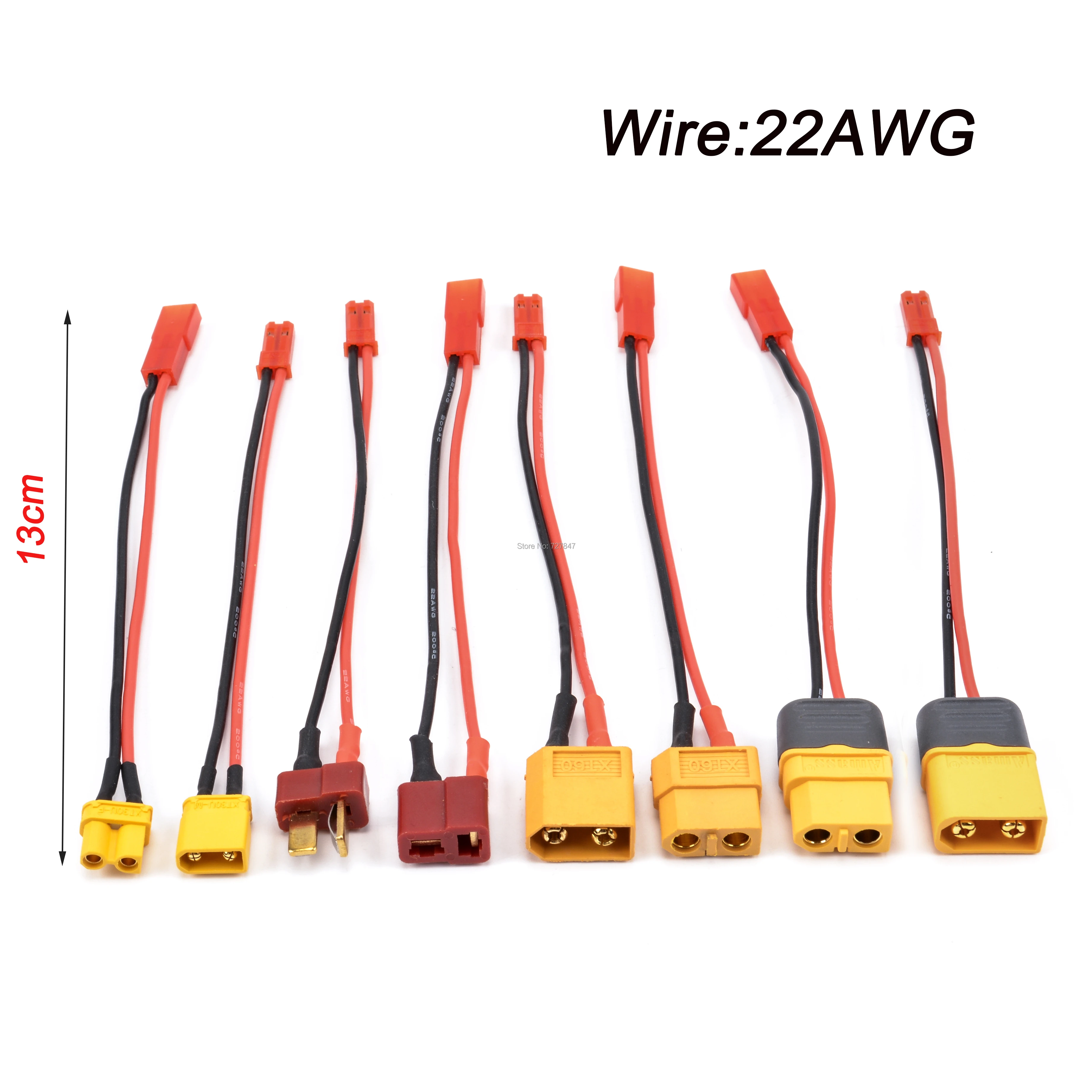 22awg Xt30u Xt60 Xt60h T-plug Male / Female Connector To Jst Plug ...