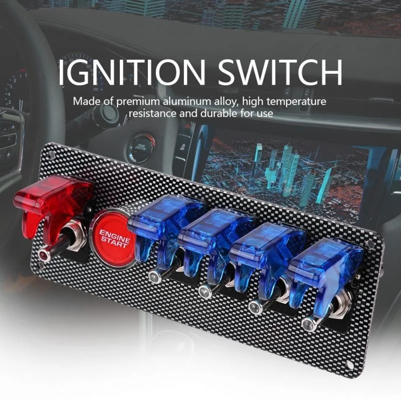12V 1 Set 6 in 1 Racing Car Auto Ignition Switch Panel Engine Start ...