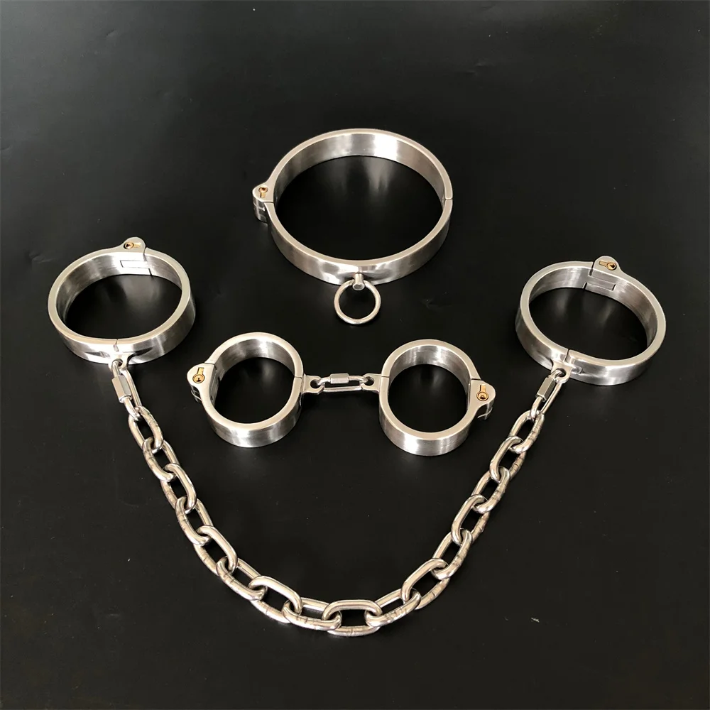 Stealth Lock Metal Stainless Steel Bondage Hand Wrist Cuffs Fetters ...