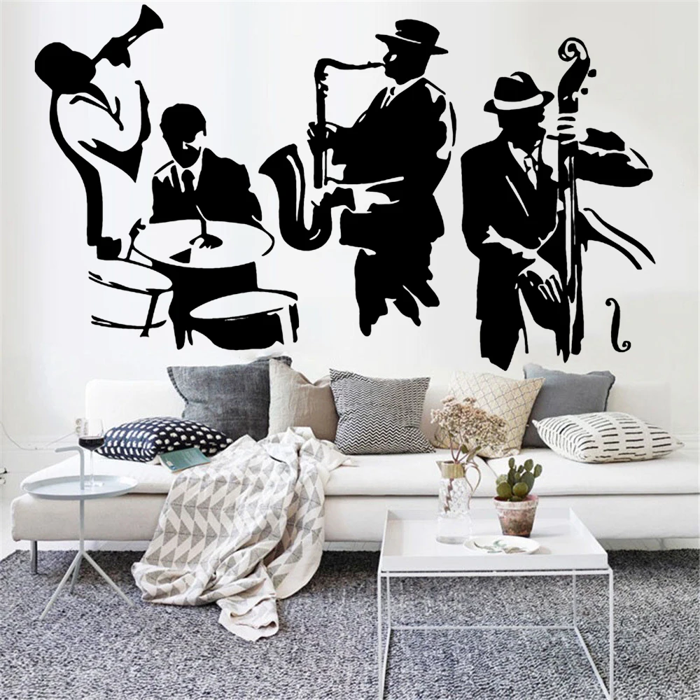 Jazz-Wall-Decal-Saxophone-Instrument-Tool-Band-Musical-Player-Vinyl ...