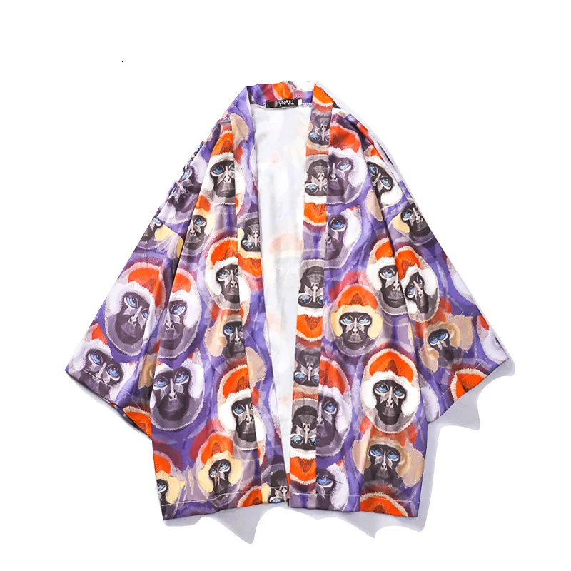 2019 Causal Vacation Harajuku Style Japanese Kimono Chinese Cloak Seven ...