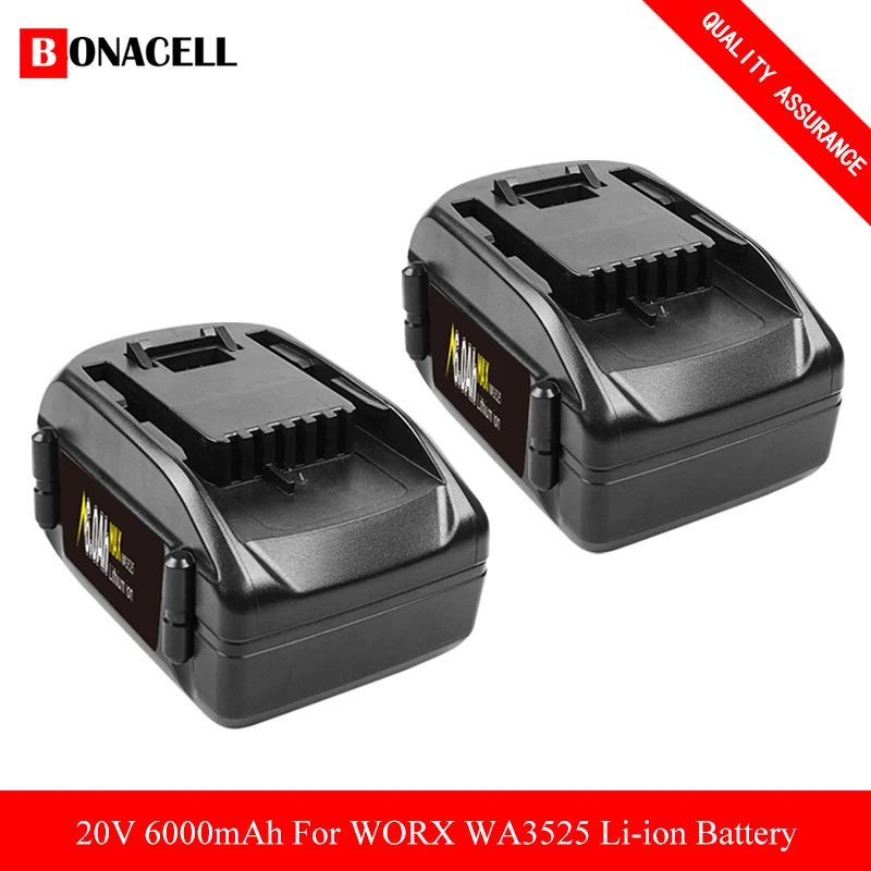 20V-6000mAh-WA3525-Rechargeable-Battery-For-WORX-WA3742-WG155-WG160 ...