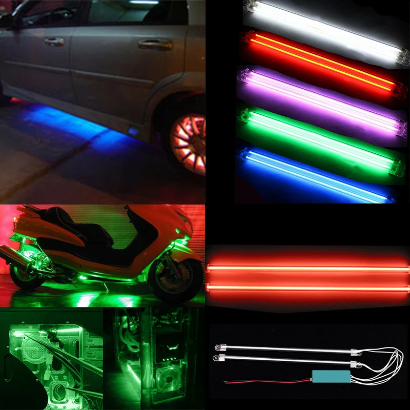 2pcs 15/30cm Car Undercar Underbody Neon Tube Light Interior Motorcycle ...