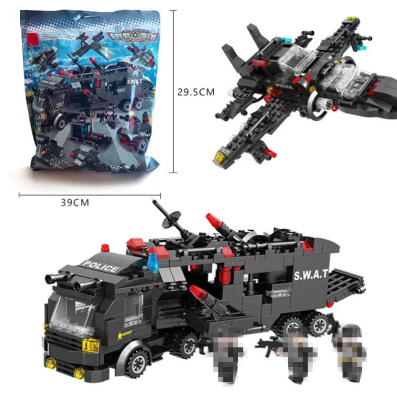 SWAT Military Series Trucks Cars Building Blocks City Police Airplane ...