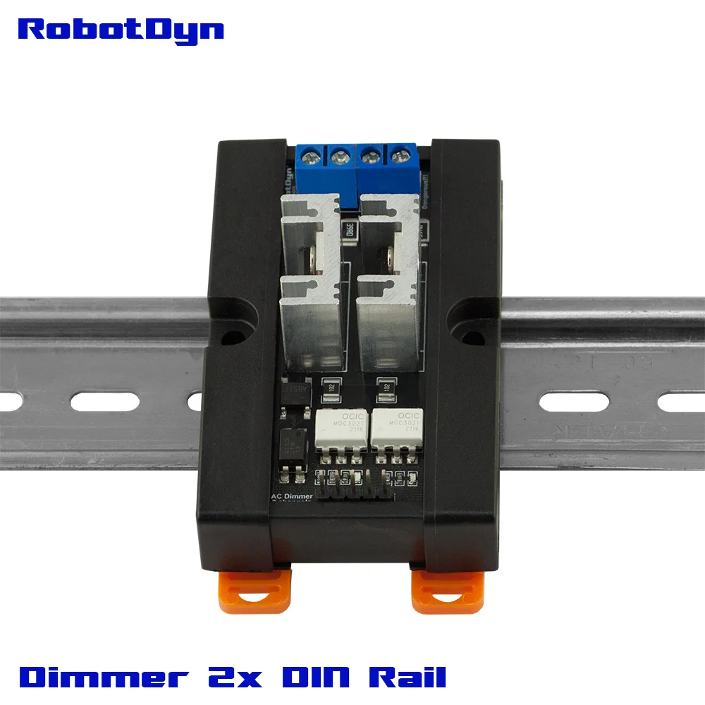 Din Rail Dimmer Module, 2 Channels, 3.3v/5v Logic, Ac 8a/300v Per ...