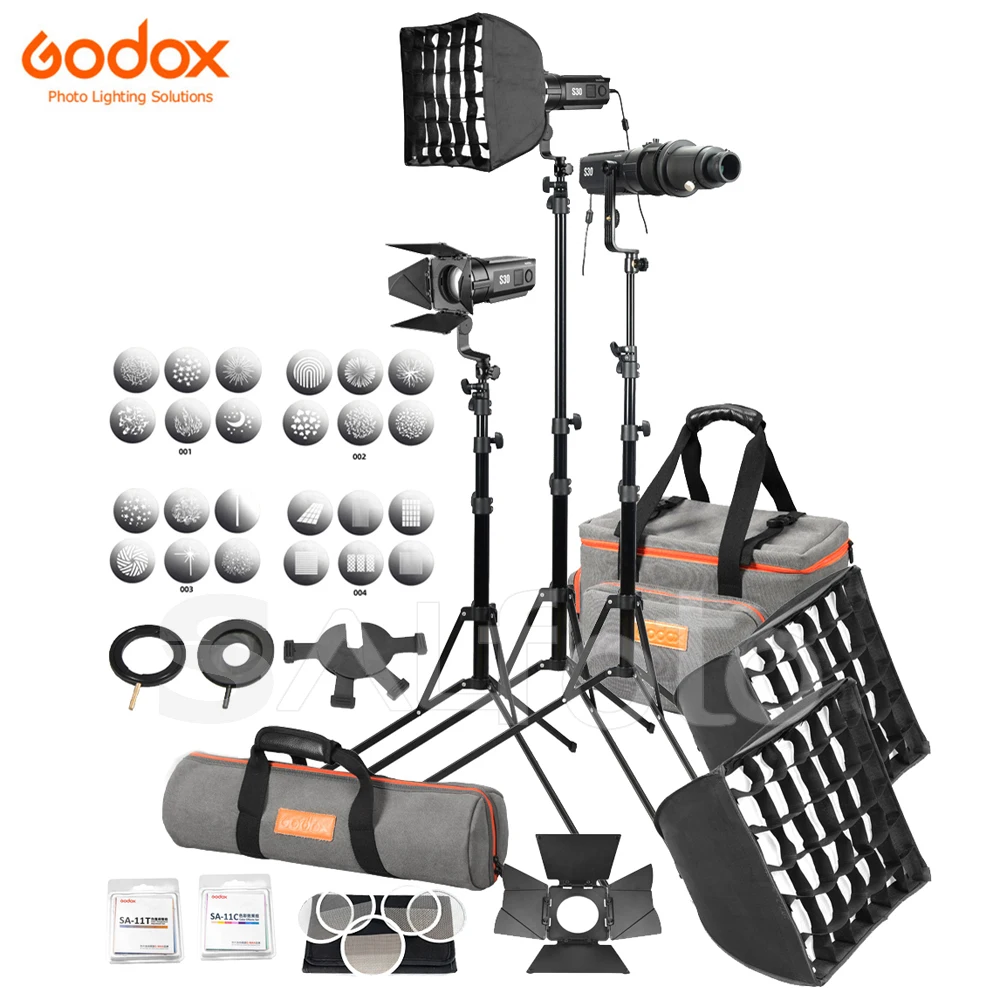 Godox-S30-Focagem-LED-Video-Kit-Luz-Cont-nua-S30-D-SA-P-Projection ...