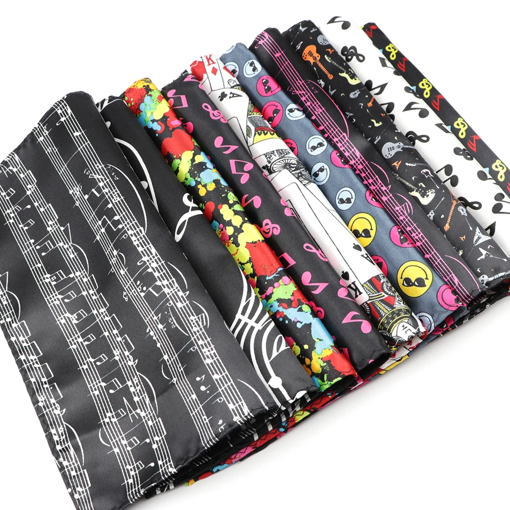 Classic Fashion Men's Handkerchiefs Colorful Musical Notes Printed ...