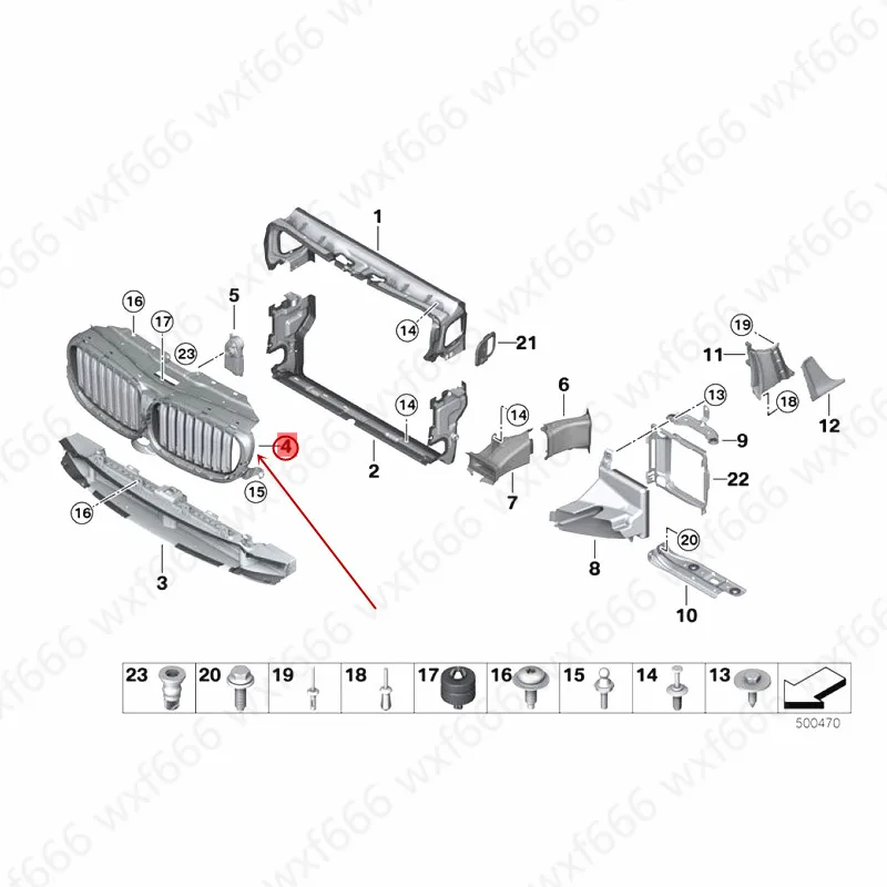 5 시리즈에 적합한 51747474368 상부 스로틀, G30b mhg38 2018 2019 브래킷 베이스 흡입 그릴 환기 그릴 ...