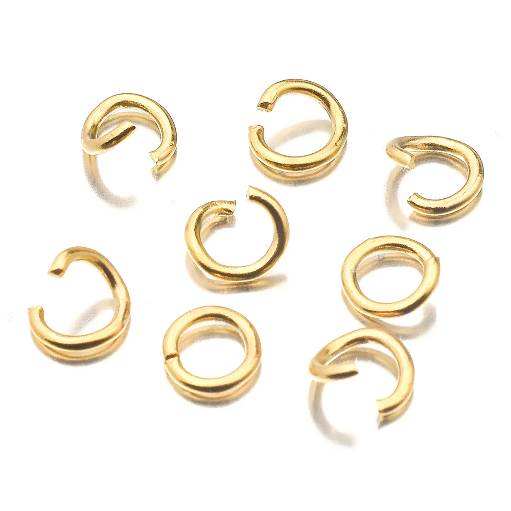Aiovlo 100pcs/lot Gold Stainless Steel Open Jump Rings Direct 4/5/6mm ...