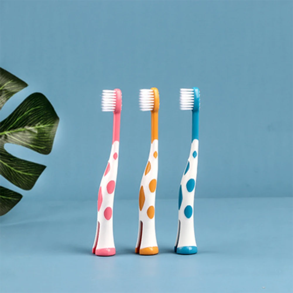 3 pcs/lot Kid's Toothbrush cute cartoon giraffe children's Superfine ...