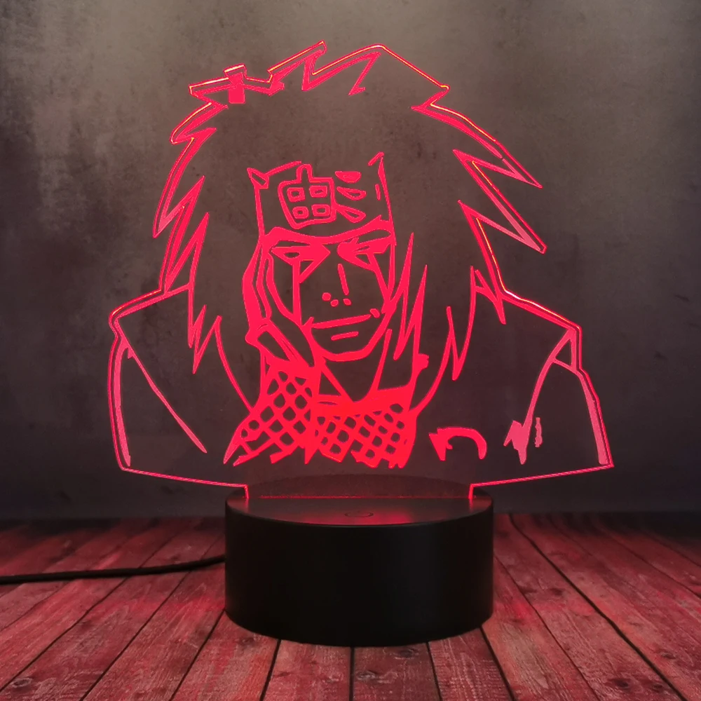 New Anime Naruto Jiraya Figure 3D LED RGB Night Light Naruto USB Touch ...