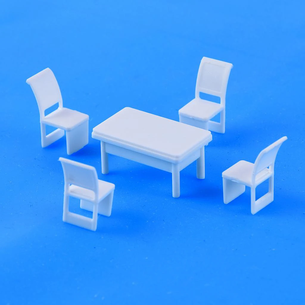 1/75 Oo Scale Miniature Diy Home Furniture Desk Table Chair Model Scene ...