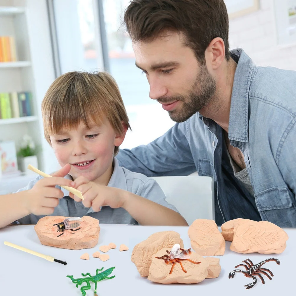 12Pcs Kids Bug Model Dig Excavation Kit Archaeological Science ...