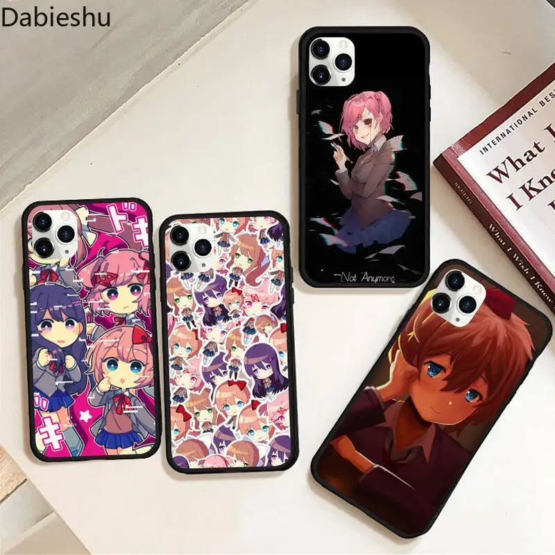 Ddlc doki doki literatura clube de jogo, capa de borracha para iphone ...