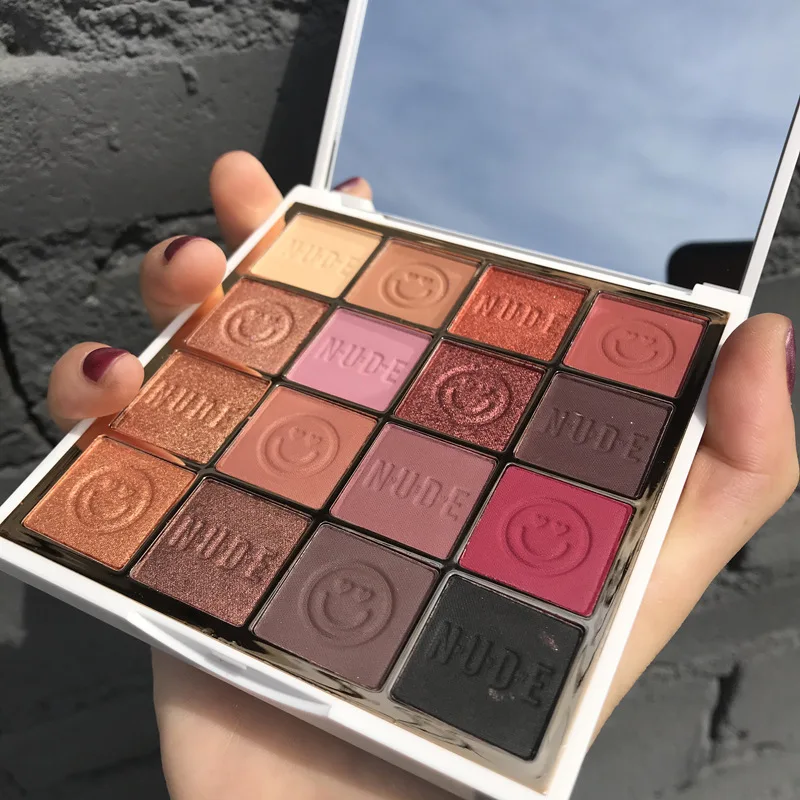 NUED 16 color Eyeshadow, Pearlescent Eyeshadow Palette, Glitter Eye ...