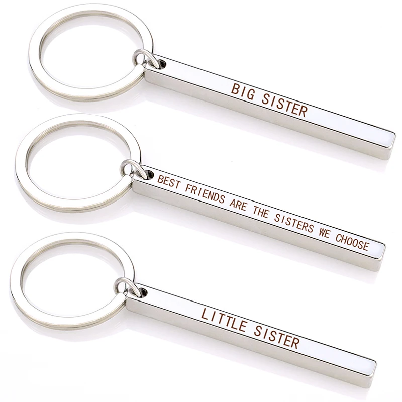 Big Sister Little Sister Engraved Keychain Sisters Friendship Key Chain ...
