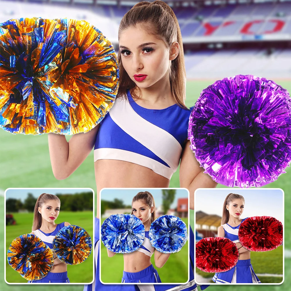 Pompones de animadora metálicos de colores, pompones de animación ...