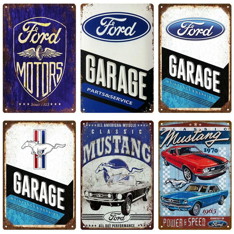 Ford Metal Sign House Plaque Metal Poster Tin Sign Plate Wall Posters ...