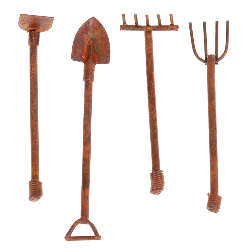 New 1:12 Scale Dollhouse Miniature Shovel Hoe and Pitchfork Farming ...