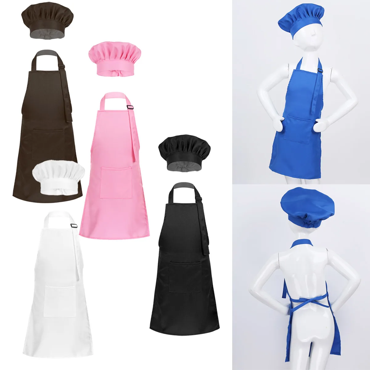 Kids Role Play Adjustable Apron and Chef Hat Set Boys Girls Kitchen ...