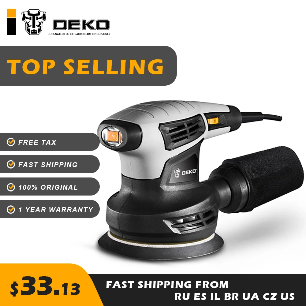 DEKO DKSD28Q 280W Classic Random Orbit Sander with DIY Efficient Dust ...