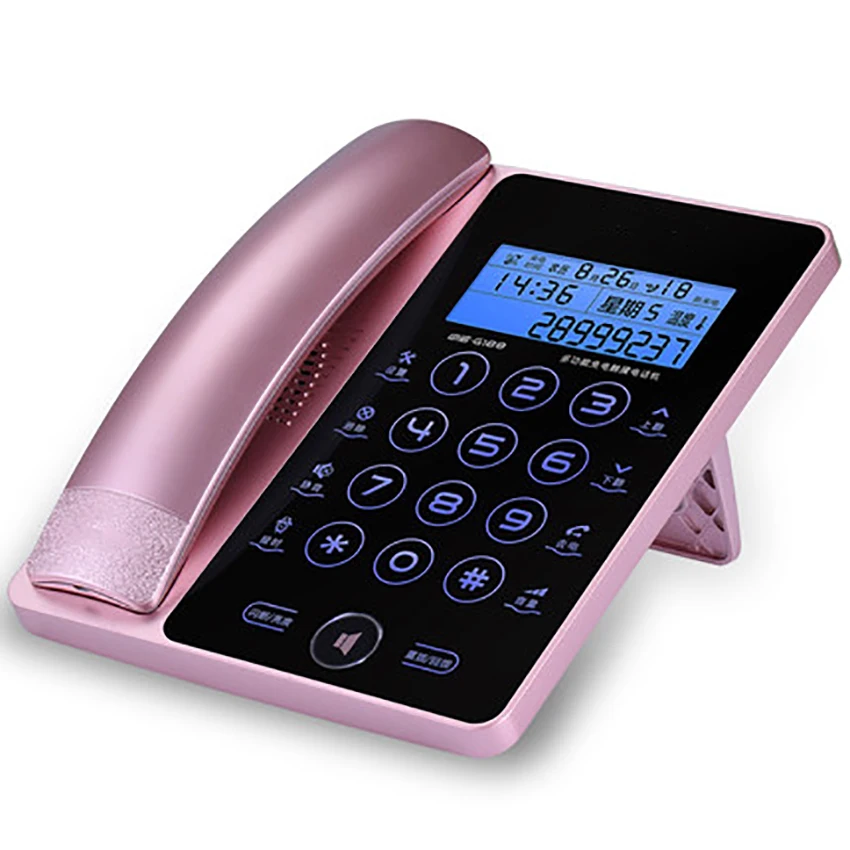 Touch-Dial-Corded-Phone-Telephone-Landline-with-Colorful-Backlit-Voice ...