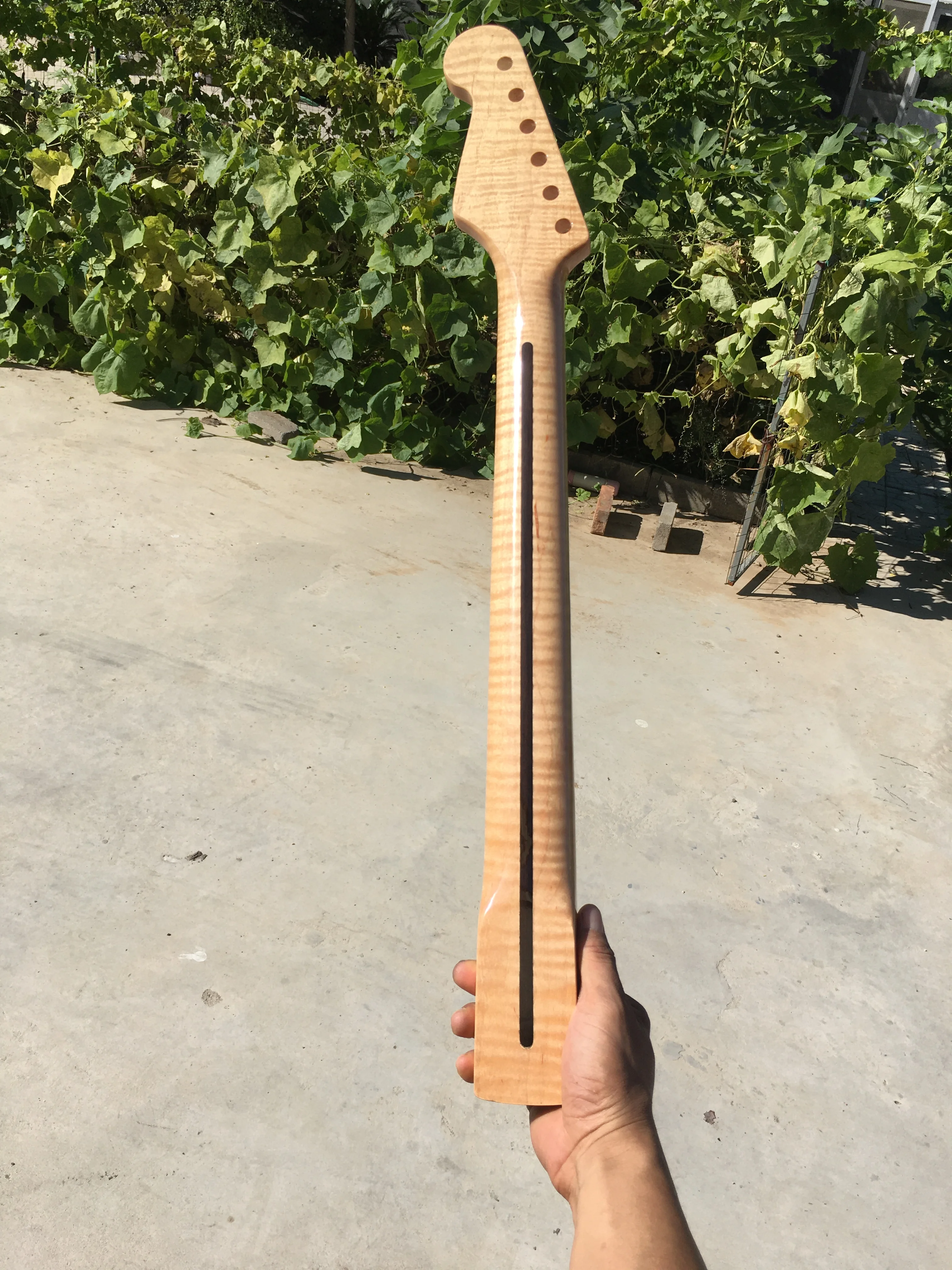 Tiger-Flame-Maple-Guitar-Neck-21-Fret-25-5inch-Dark-Yellow-Varnish ...