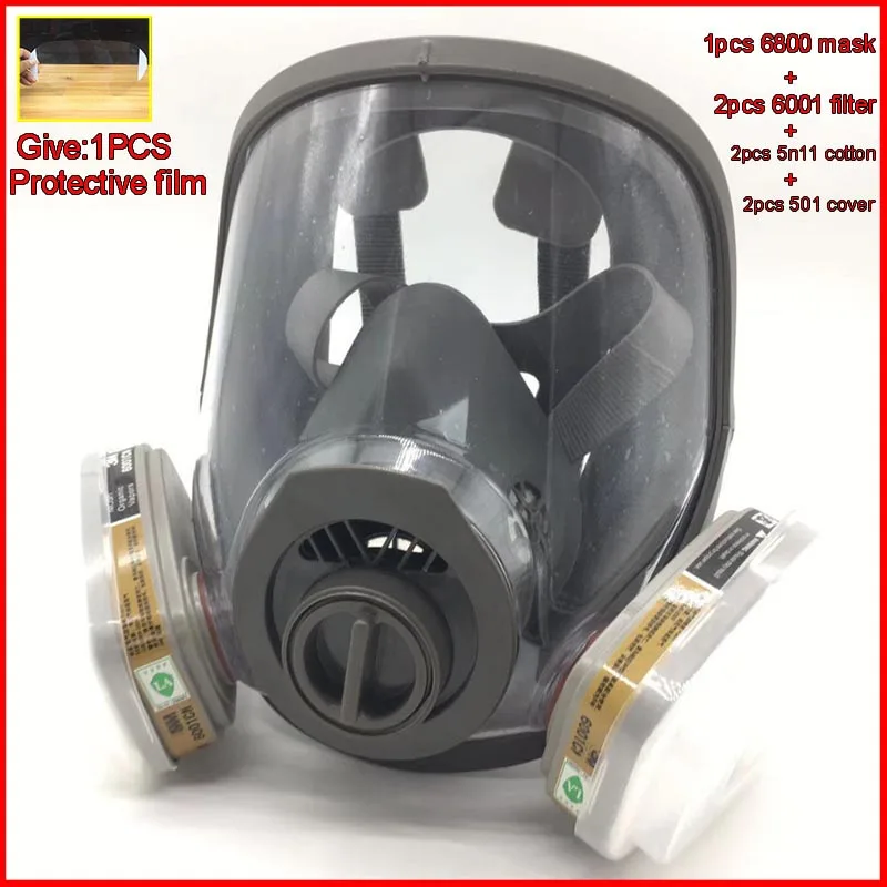 ZY6800+6001 Full Face Respirator Gas Mask Industrial Painting Spraying ...