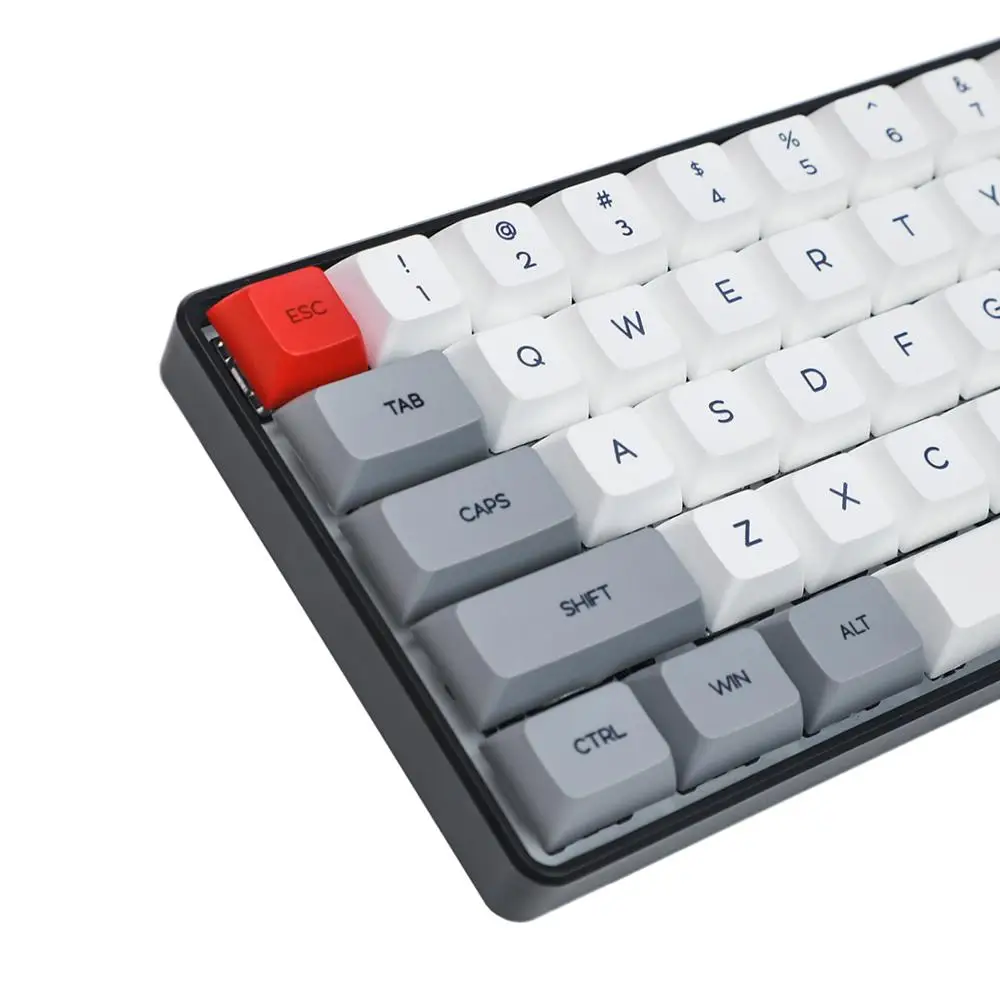 61-Dye-Sub-Gray-White-Keyset-PBT-Keycap-Split-Space-For-MX-switches-61 ...