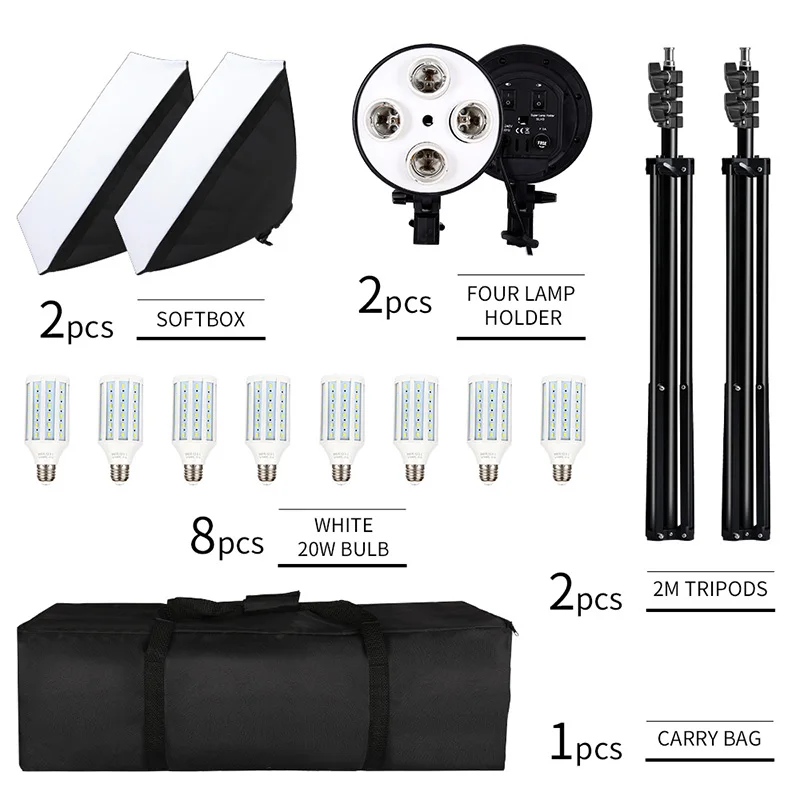 SH-50x70CM-Photography-Softbox-Light-Kit-Four-Lamp-Holders-Softbox ...