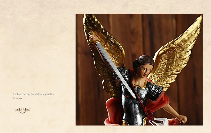 Statue Sculpture St. Michael Archangel Slaying Demon Figurine Resin Or ...
