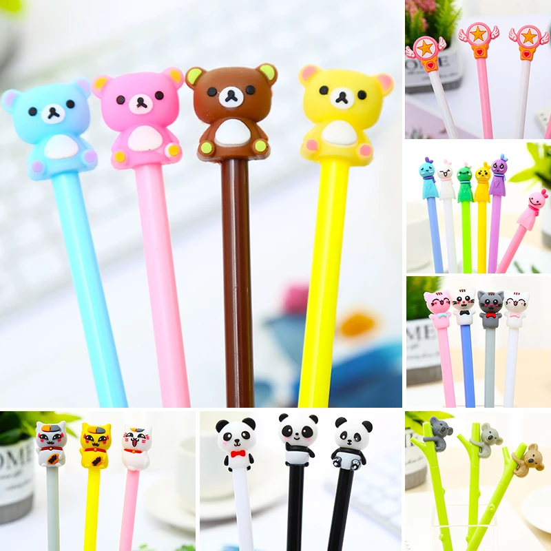 Canetas de gel de cacto coreanas fofas, canetas de gel de panda ...