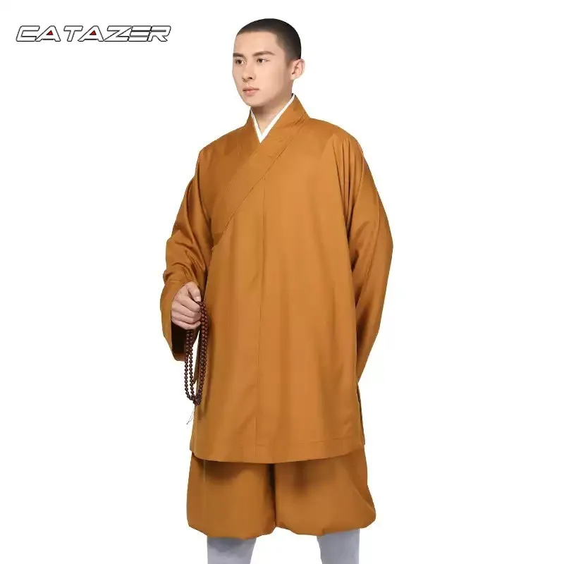 Cotton Shaolin Monk Uniform Buddhist Robe Kung Fu Martial Arts Suit ...