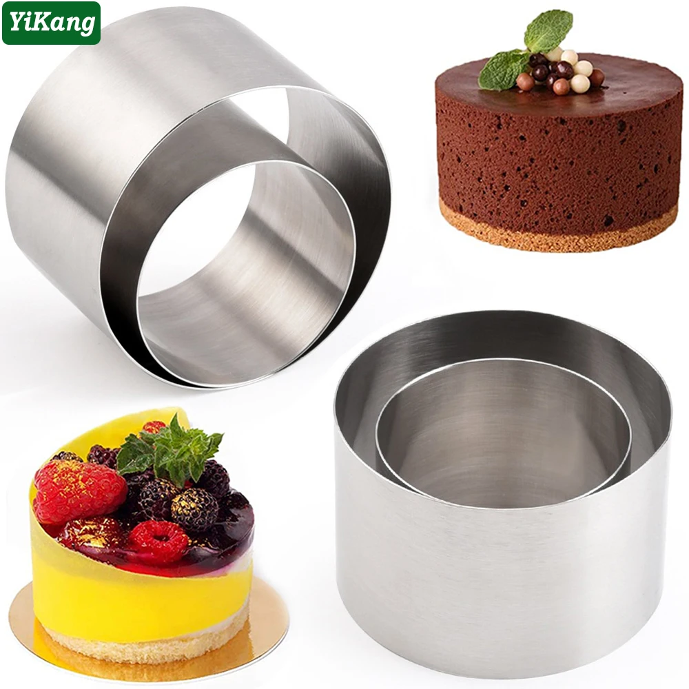 10/5/1pcs Perforated Tart Ring Stainless Steel Cake Circle Diy Round ...