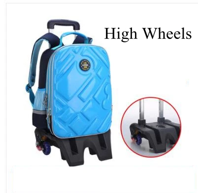 PU School trolley bag Rolling backpack Bags 3D kids travel trolley bag ...