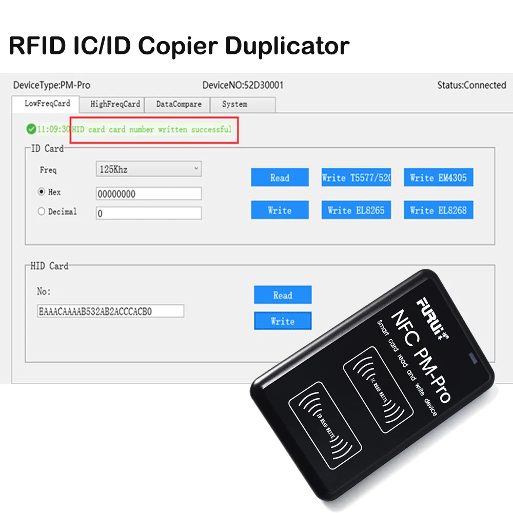 NEW-PM-Pro-RFID-IC-ID-Copier-Duplicator-125KHz-Key-Fob-NFC-Reader ...