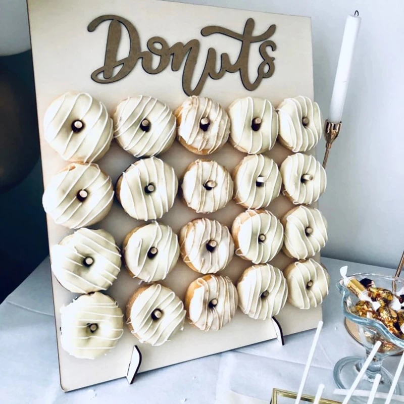 1pcs Donut Wall Display Board Wooden Donut Stand DIY Table Wedding ...