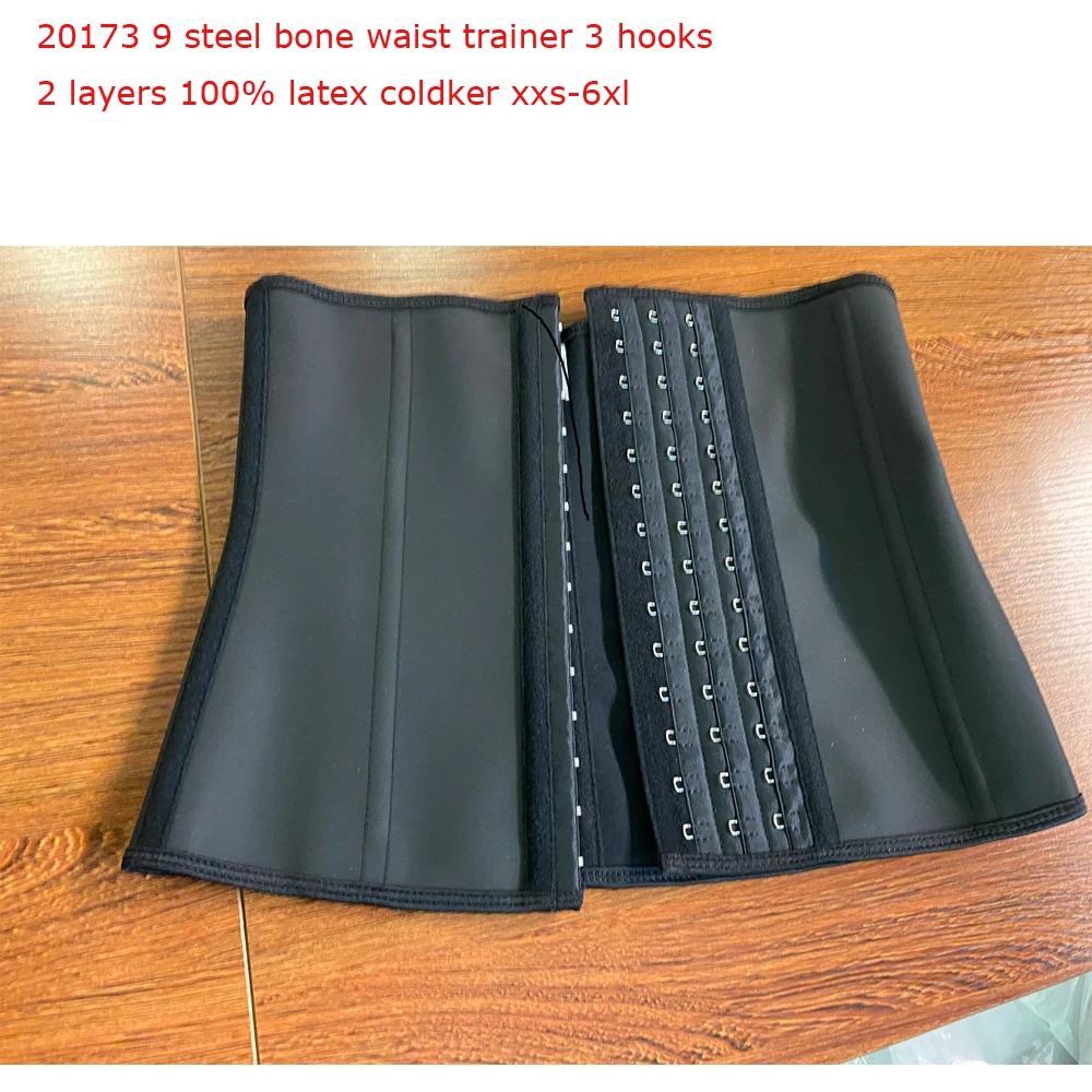 XXS XS Women Latex Corset Waist Control Corset and Bustier 9 Steel Bone ...