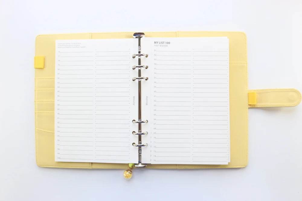 Feuillet mobile,nouvelles feuilles de papier intérieures classiques à 6 ...