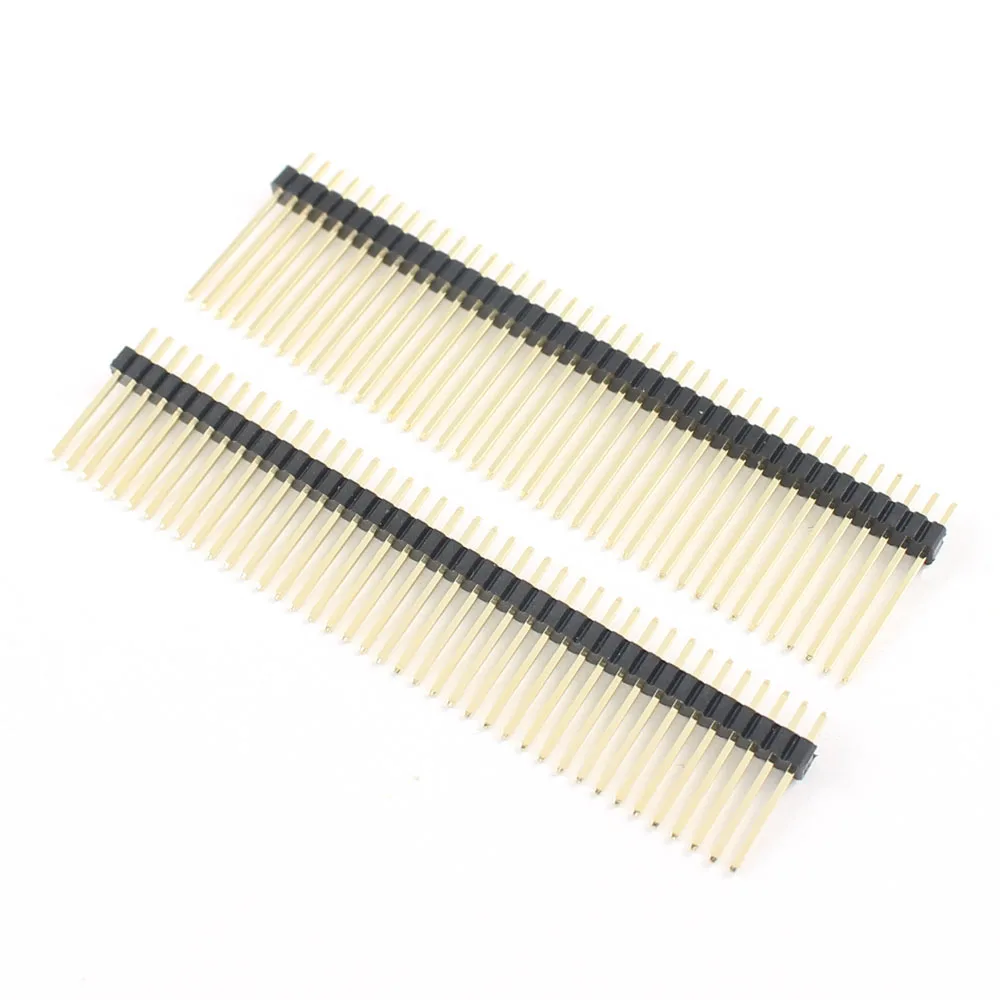 5pcs 1.27mm Pitch Gold Plated Male 40P 1*40 Long Pin Header Strip ...