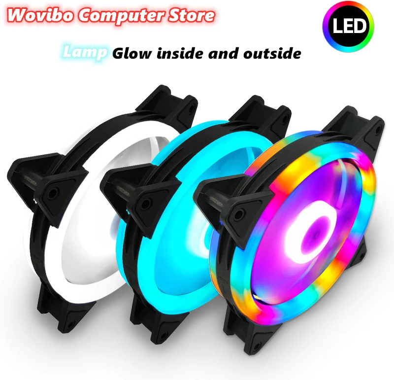 120mm Case fan Computer Cooling Cooler fans 3pin Colorful RGB LED Fan ...