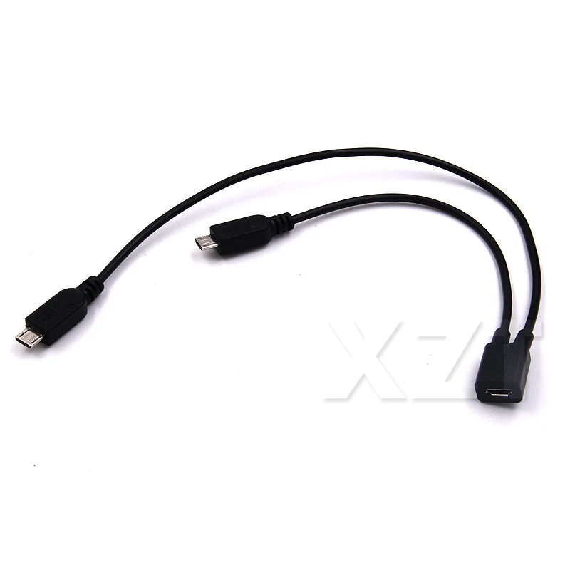 Micro Usb 2.0 Splitter Y 1 Female To 2 Male Data Charge Cable Extension ...